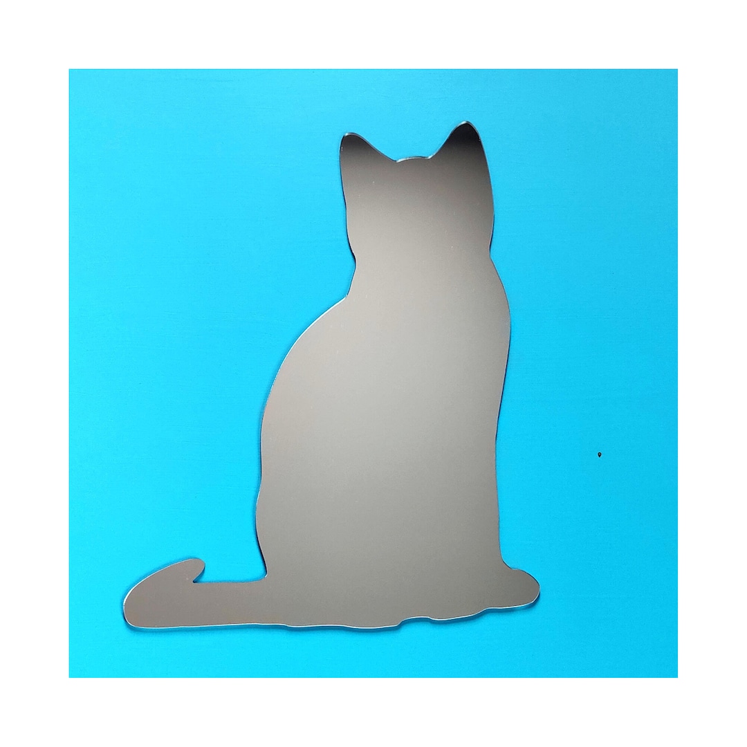 Cute Sitting Cat | Animal Wall Decor | Custom Mirror | Shaped Mirror ...