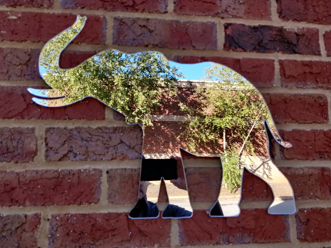 Elephant Acrylic Mirror - Trunk up | Animal Wall Decor | Custom Mirror ...