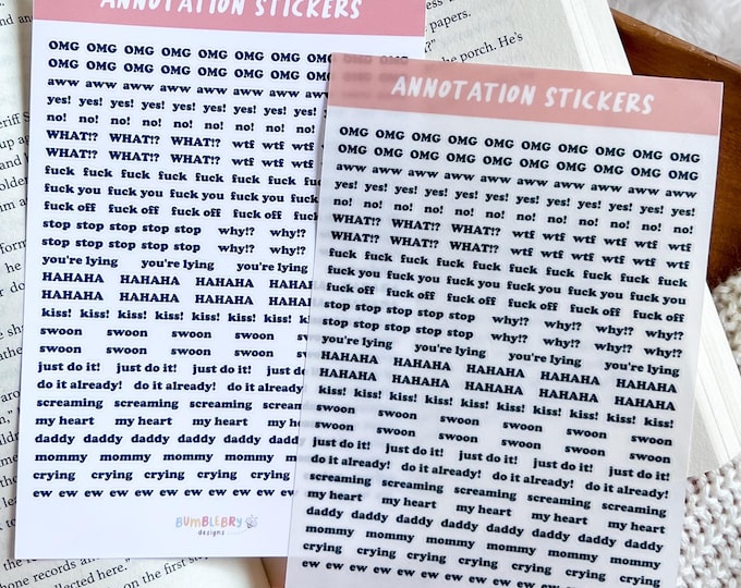 Book Annotation Sticker Sheets | Annotating Books | Annotate | Spicy ...