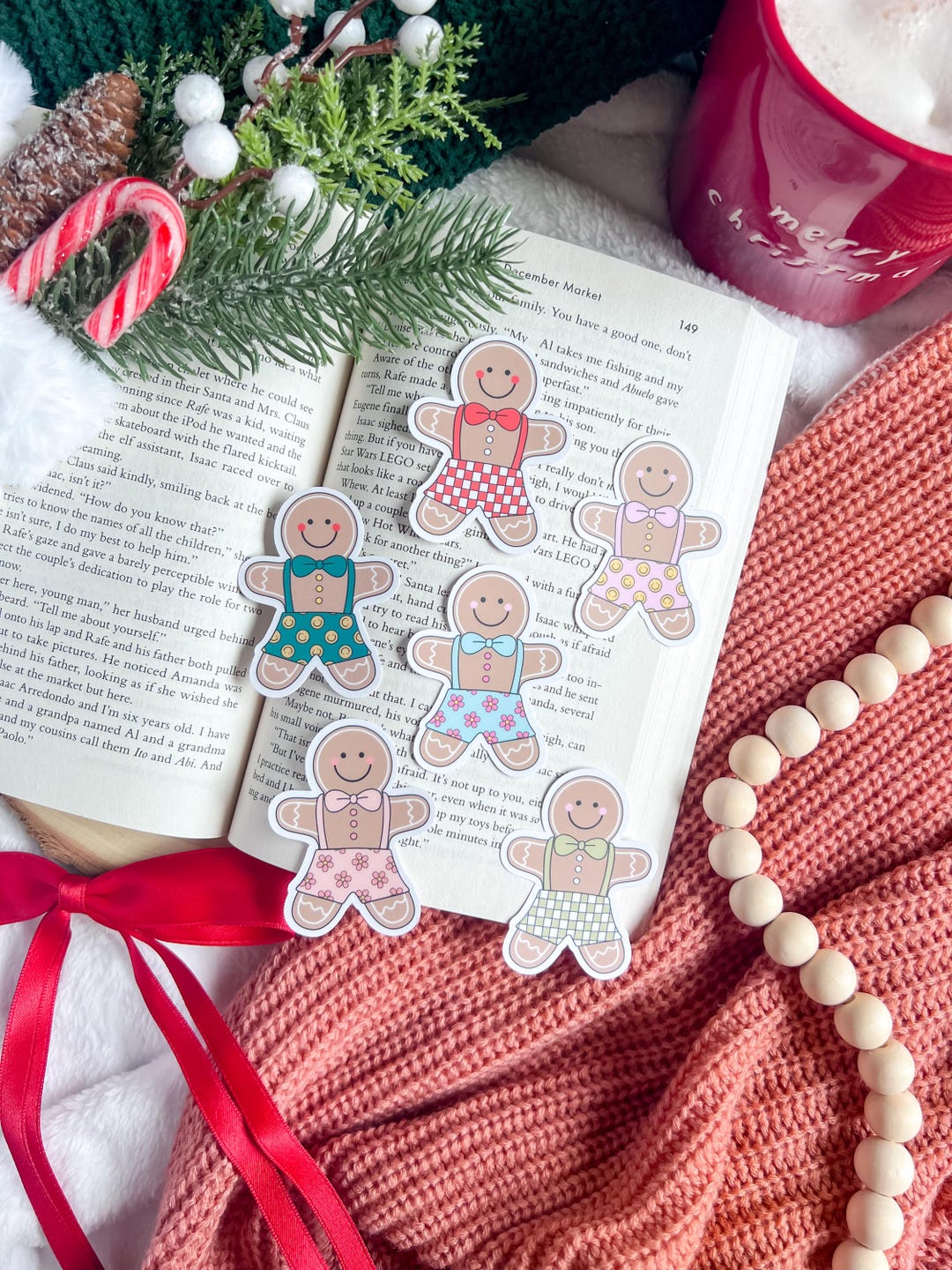 Gingerbread Man Sticker Bookish Sticker, Kindle Stickers, Gift for Book ...