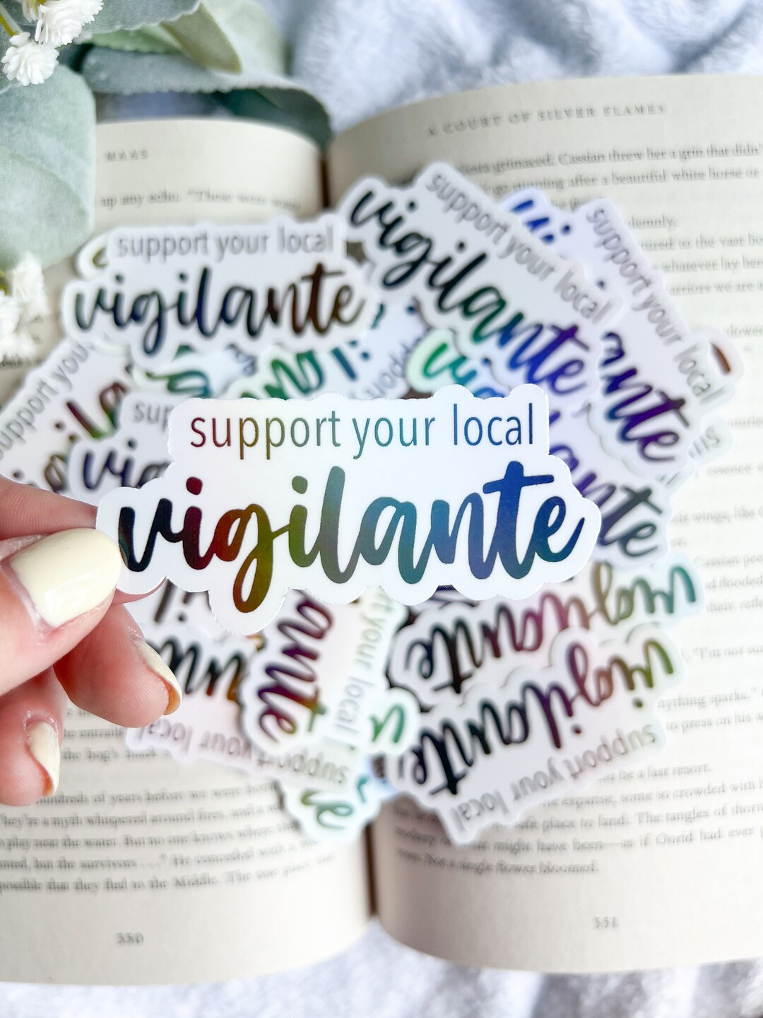 Support Your Local Vigilante Holographic Sticker, Under Your Scars ...