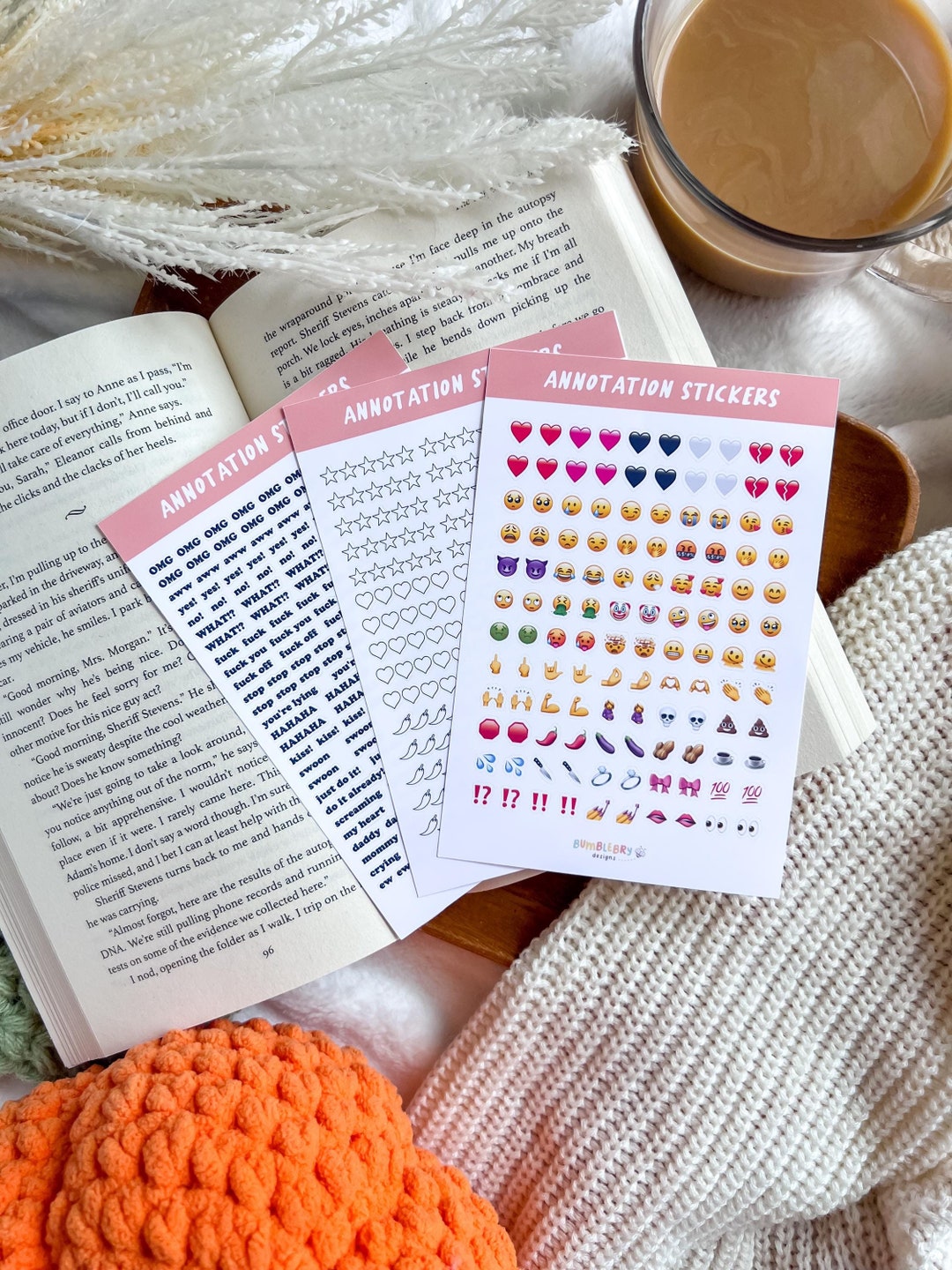 Annotation Sticker Sheet Pack | Reader Accessory, Bookworm Gift ...