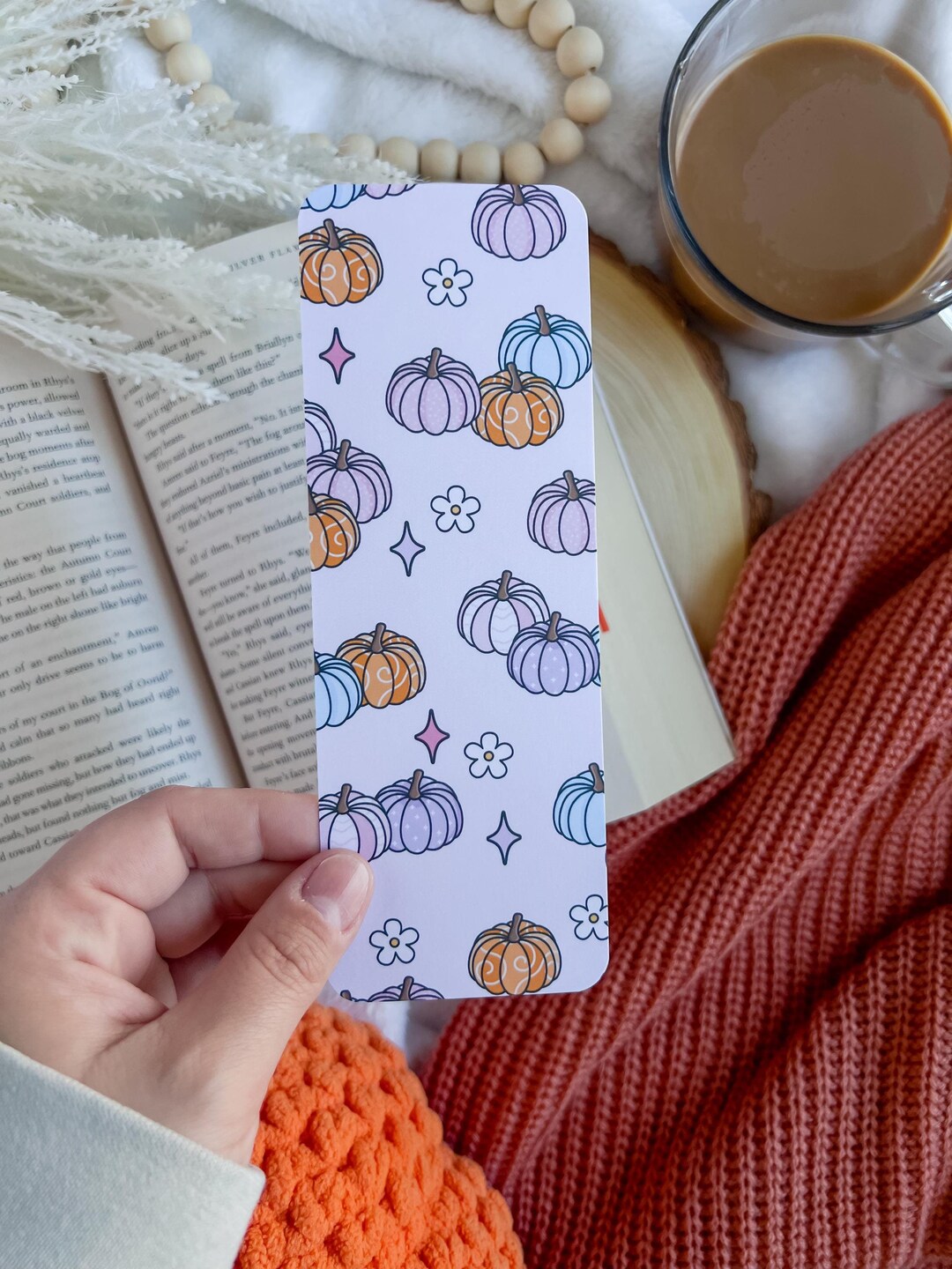 Pumpkin Bookmark Pink Bookmarks, Pumpkin Spice, Cozy Fall Reads, Cute ...