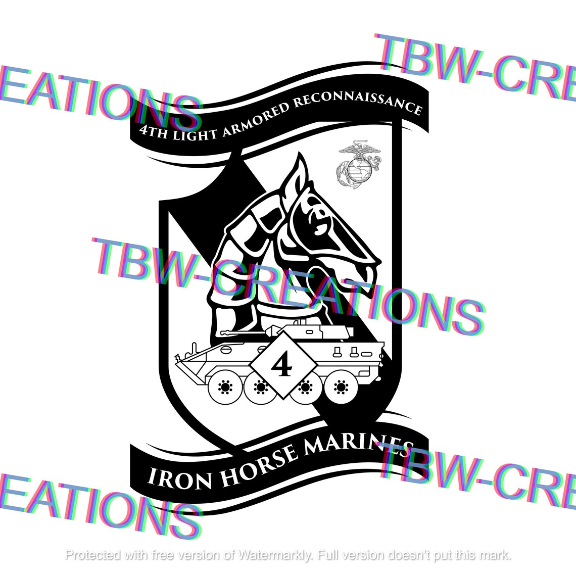 USMC 4th LAR BN Logo svg pdf jpg | Etsy