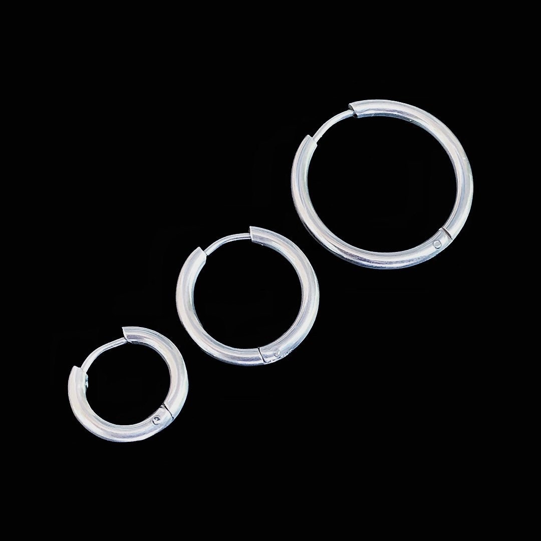 Stainless Steel Hoop Earring Hinge 2.5mm Thickness 20g Wearable. Pair ...