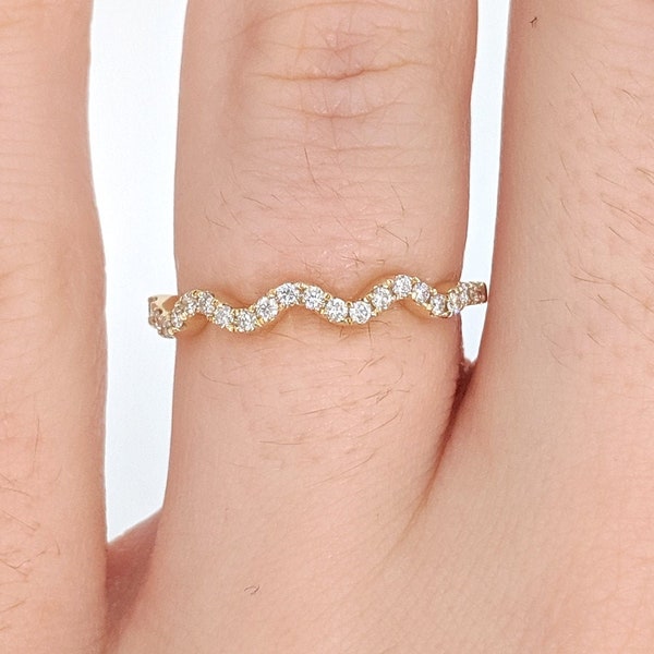 Diamond Wave Ring - Etsy