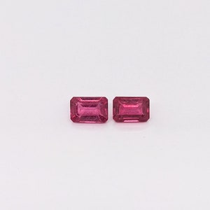 Natural Ruby Loose Gemstones | Emerald Cut | 6x4 7x5 8x6 9x7 10x8 11x9 ...
