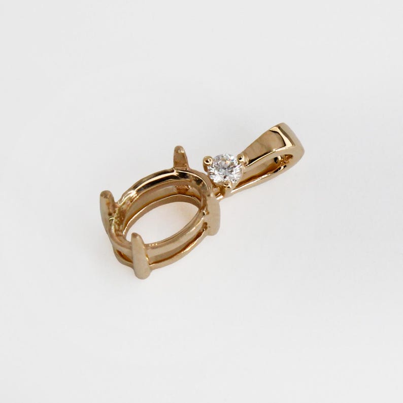 Dainty Pendant Setting With an Natural Earth Mined Accent Diamond: 14K ...