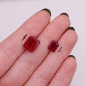 Natural Ruby Loose Gemstones | Emerald Cut | 6x4 7x5 8x6 9x7 10x8 11x9 ...