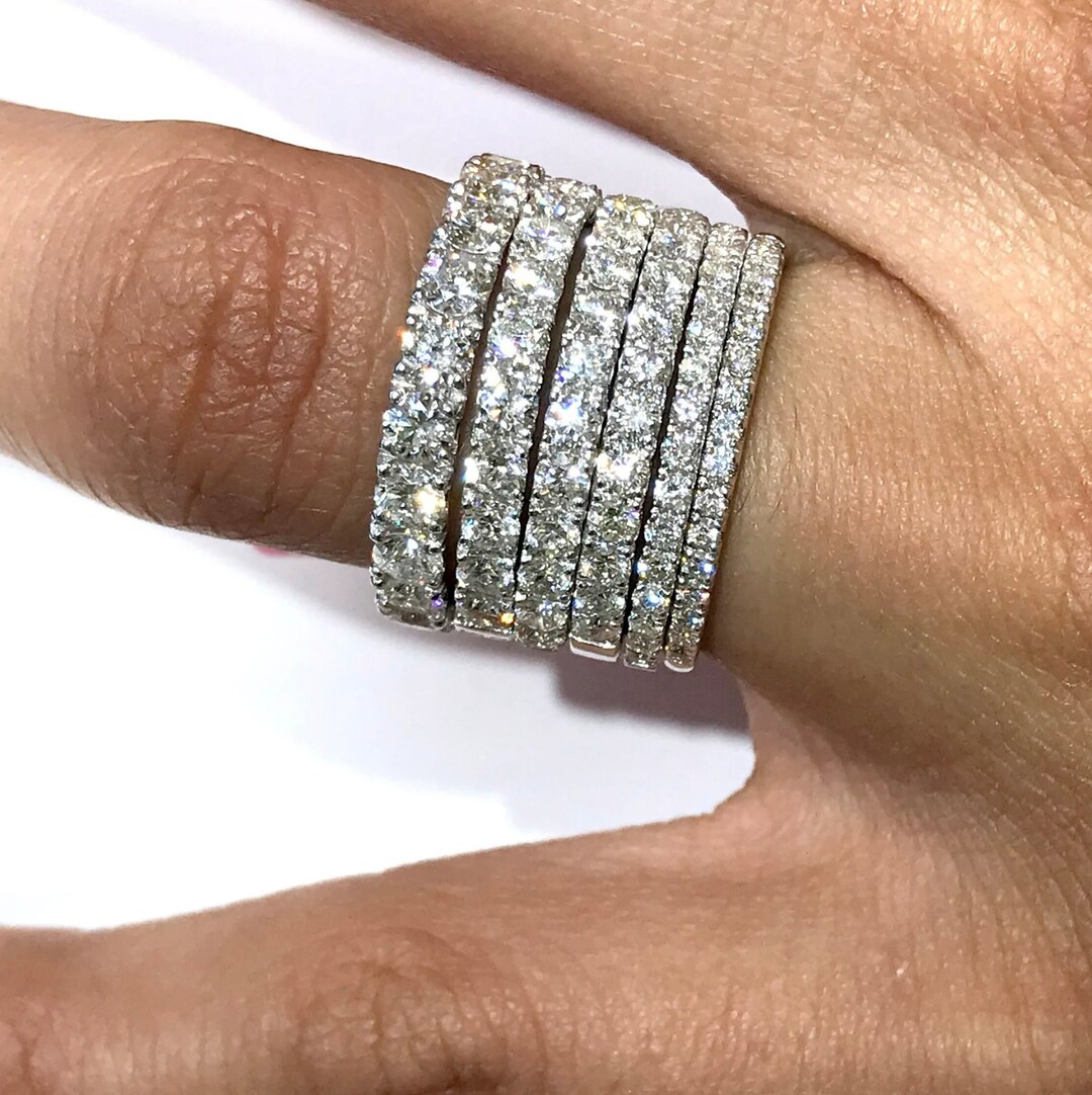 Classic Diamond Band Natural Mined or Lab Diamonds in Solid 14k Gold ...