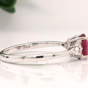 Bright Red Ruby Ring W Natural Earth Mined Diamond Accents in Solid 14k ...