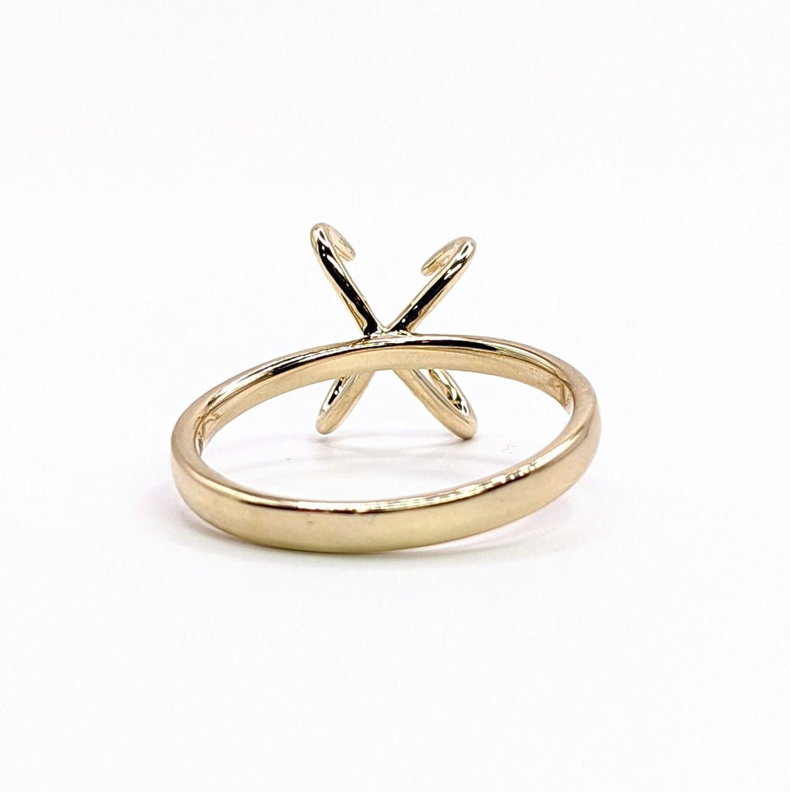 Irregular Shape Gemstone Ring Mount in Solid Gold 14K or 18K | Raw ...
