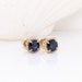 Pretty Ceylon Sapphire Stud Earrings W Natural Earth Mined Diamond Halo ...