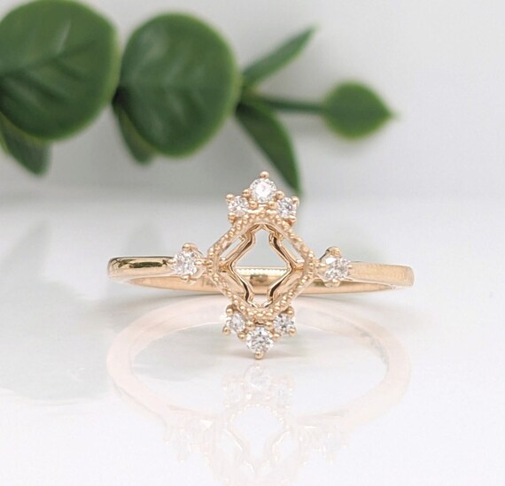 Unique Semi Mounts For Diamonds Unique 8mm Round Cut 14K White Gold