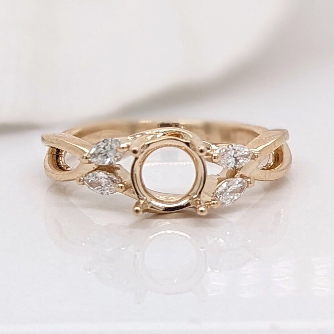 Celtic Style Ring Setting in 14K Solid Gold W Marquise Earth Mined ...