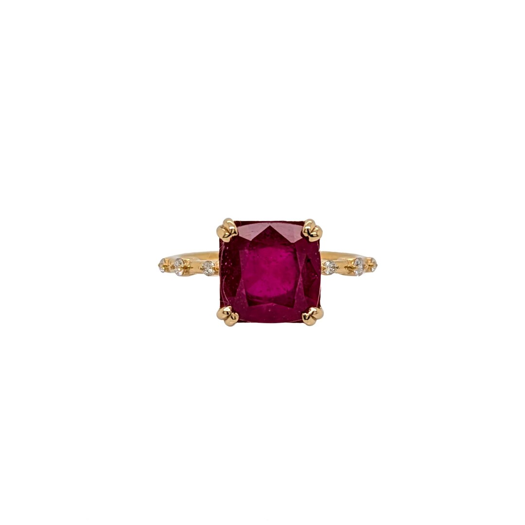 5ct Madagascar Ruby Ring W Natural Diamond Accents in Solid 14k Gold ...