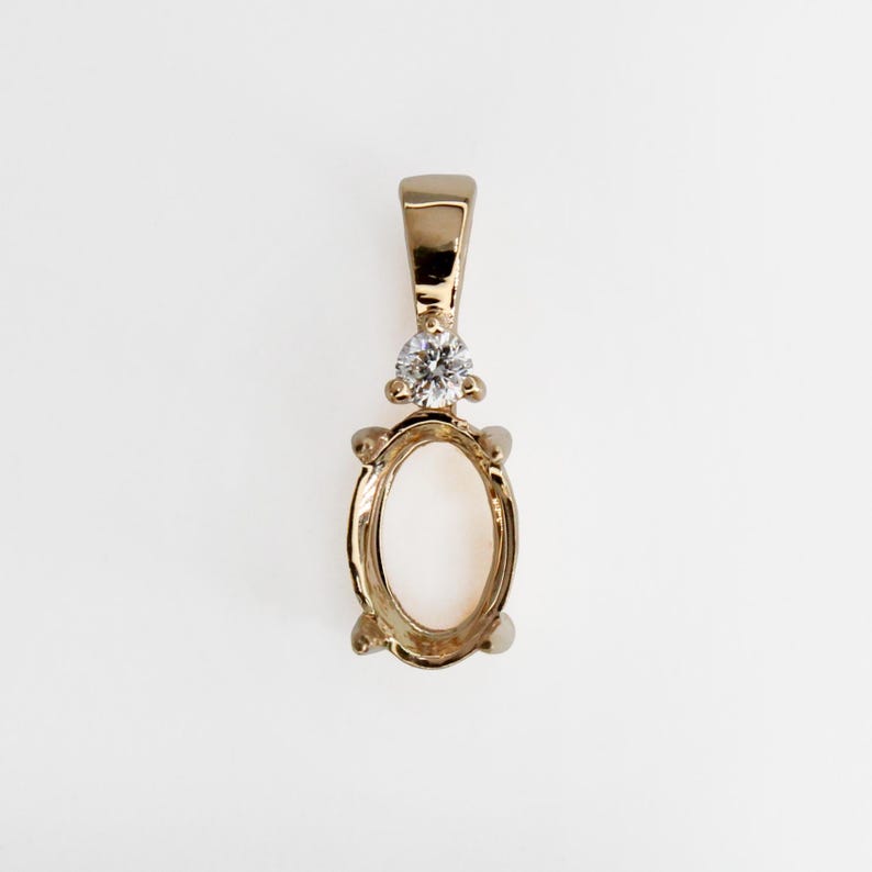 Dainty Pendant Setting With an Natural Earth Mined Accent Diamond: 14K ...