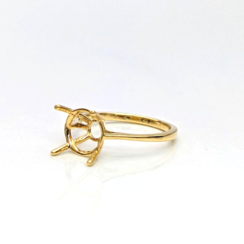 Minimalist Round Solitaire Ring Mount in 14K Solid Gold 4mm - Etsy