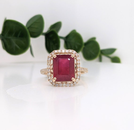 Lovely Madagascar Ruby Ring in 14k White Yellow Rose or Dual - Etsy