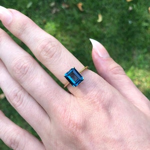 London Blue Topaz Loose Gemstone | Emerald Cut 5x3 6x4 7x5 8x6 9x7 10x8 ...