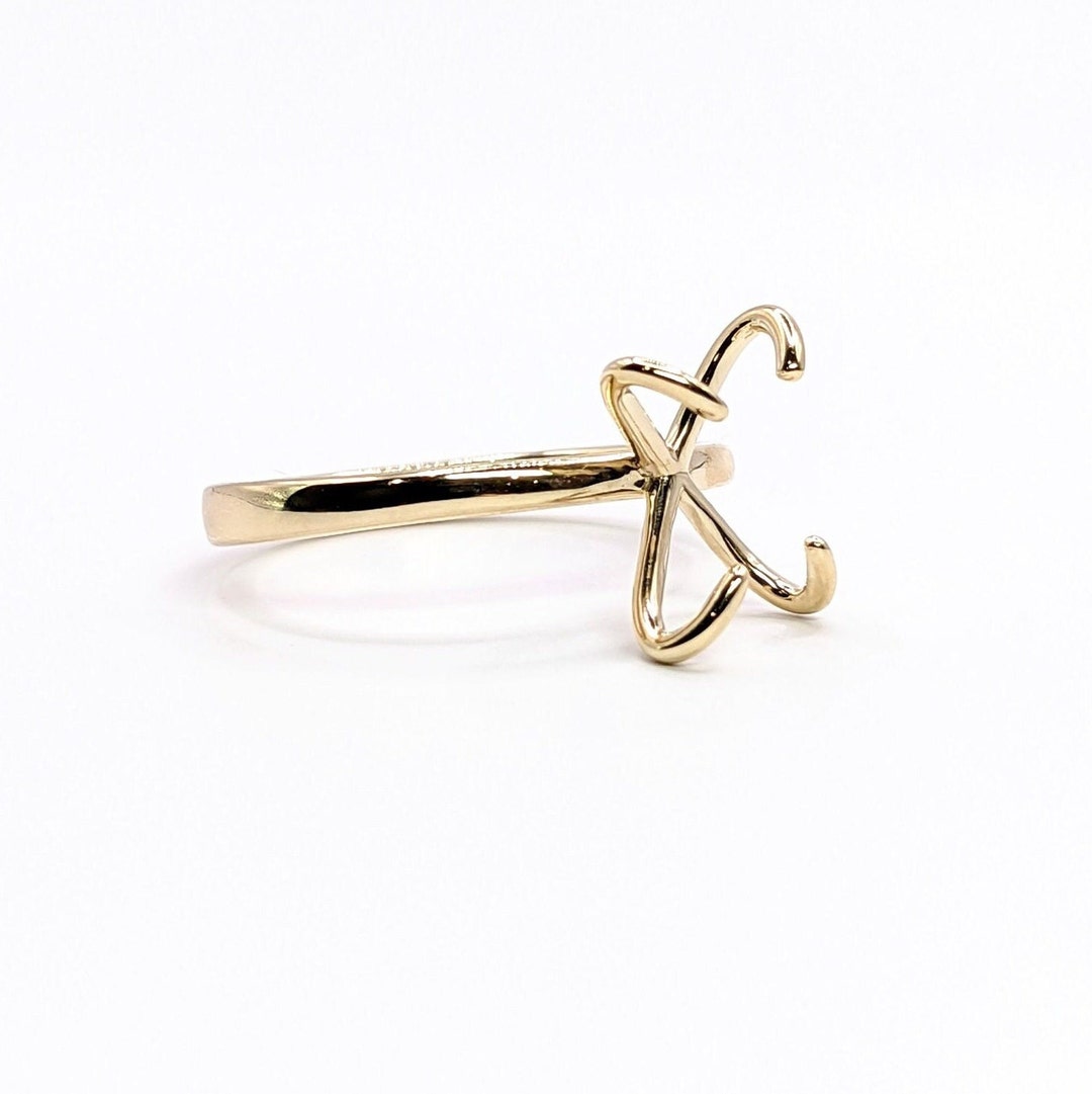 Irregular Shape Gemstone Ring Mount in Solid Gold 14K or 18K | Raw ...