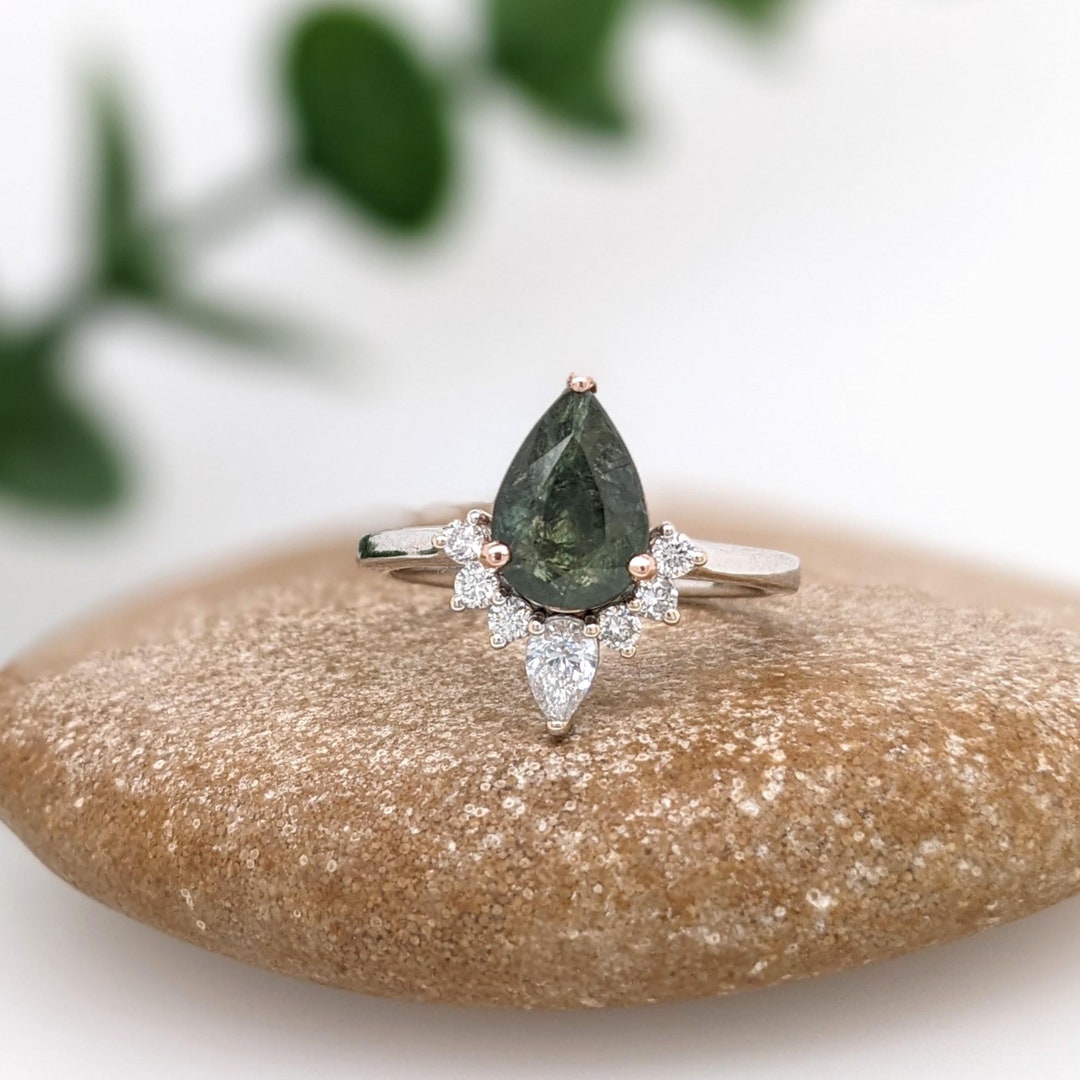 Natural Color Changing Alexandrite W Natural Diamond Accents in Solid ...