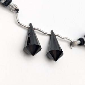 Black Spinel Drilled Matched Pair Gemstones Cone Shape- Side Drilled ...