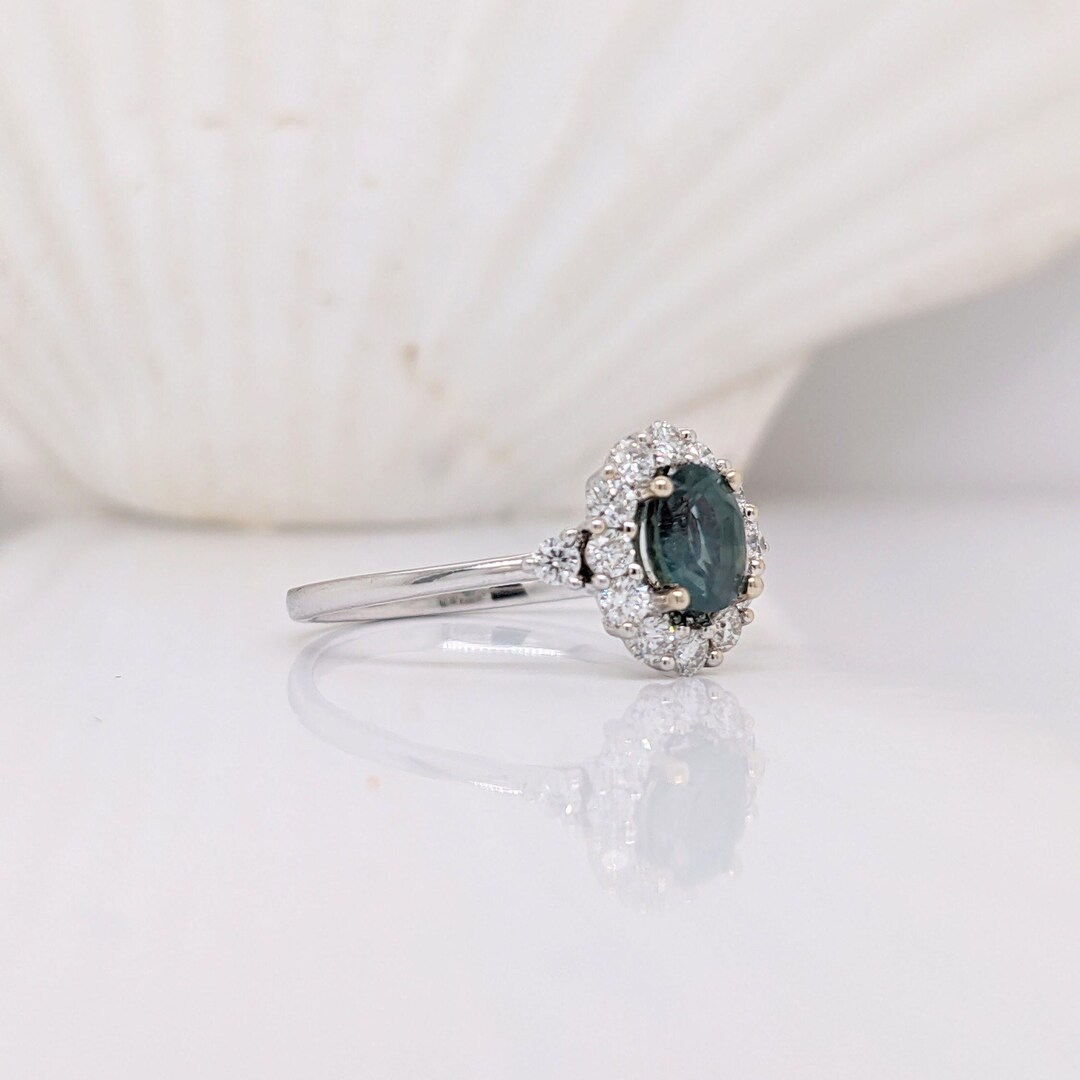 Natural Color Changing Alexandrite Ring With Diamond Accents in Solid ...