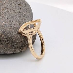 Bezel Set Ring Mount W a Rounded Comfort Shank in Solid 14k Gold ...