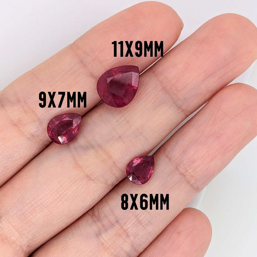 Natural Ruby Loose Gemstones | Pear Shape | 7x5 8x6 9x7 10x8 11x9 12x9 ...