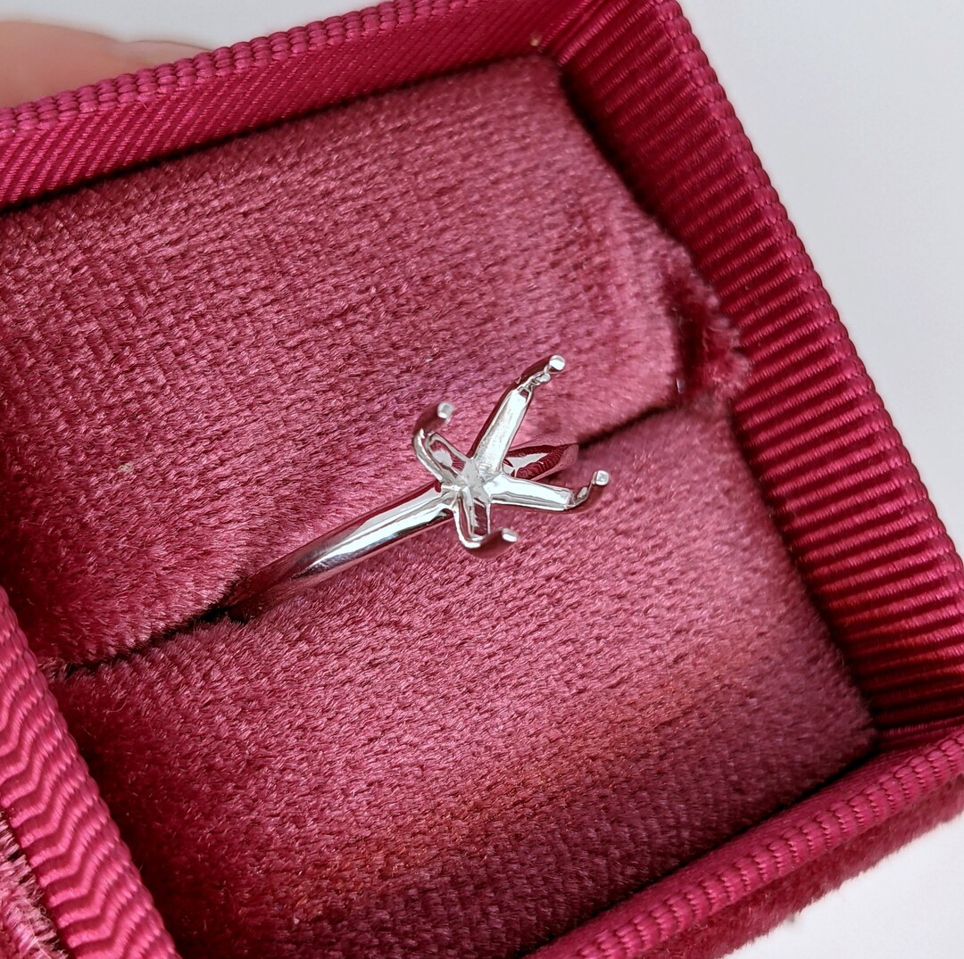 Knife Edge Shank Solid 14K Gold Solitaire Engagement Ring Mount ...