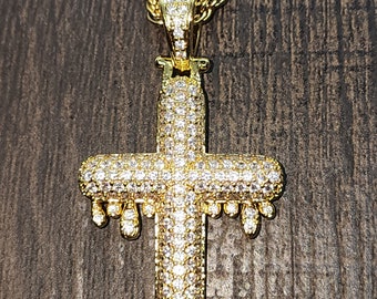 Drip Cross Pendant - Etsy