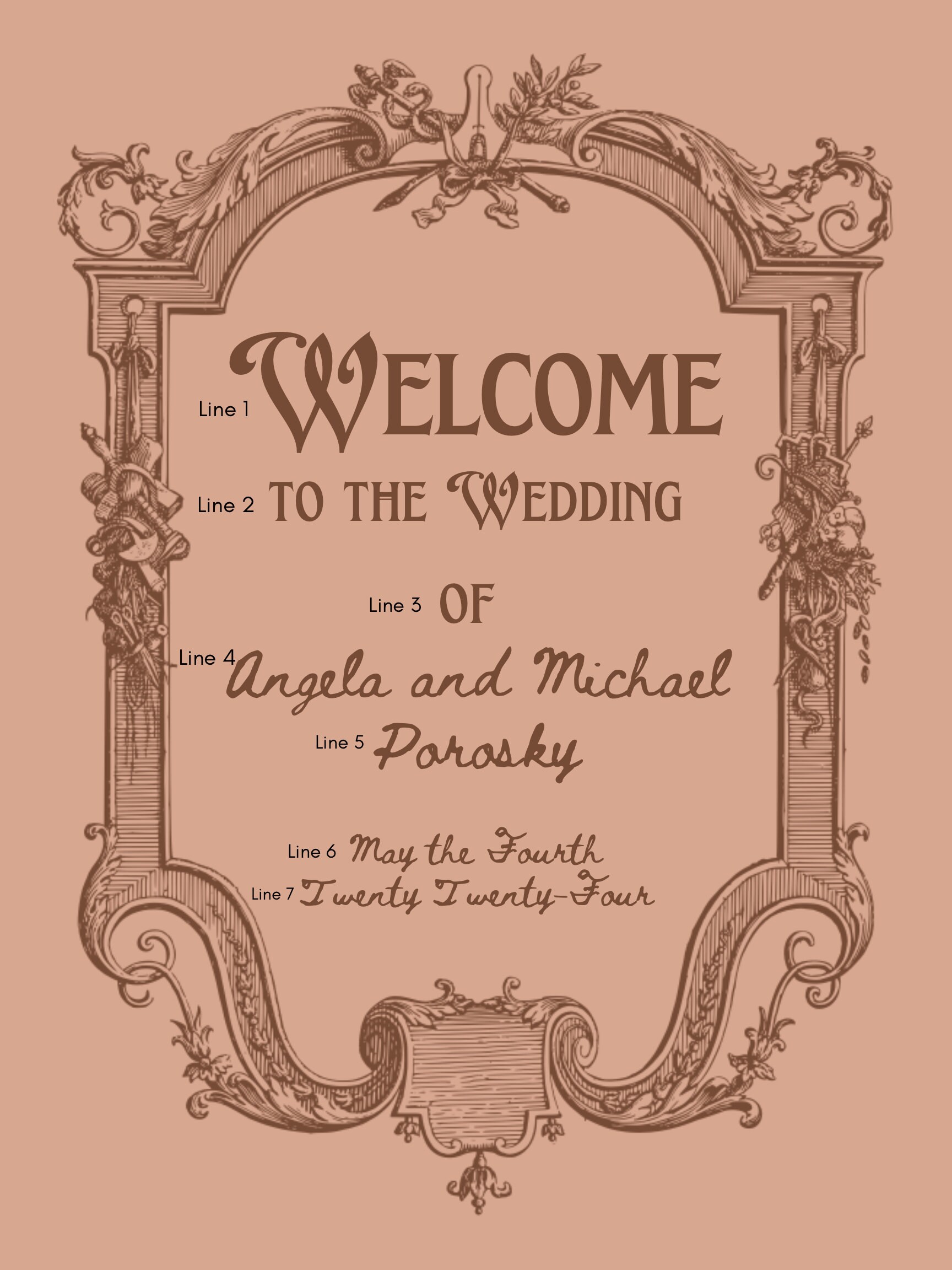 DIGITAL DOWNLOAD* Vintage Frame Welcome Sign - Weddings, Birthday ...