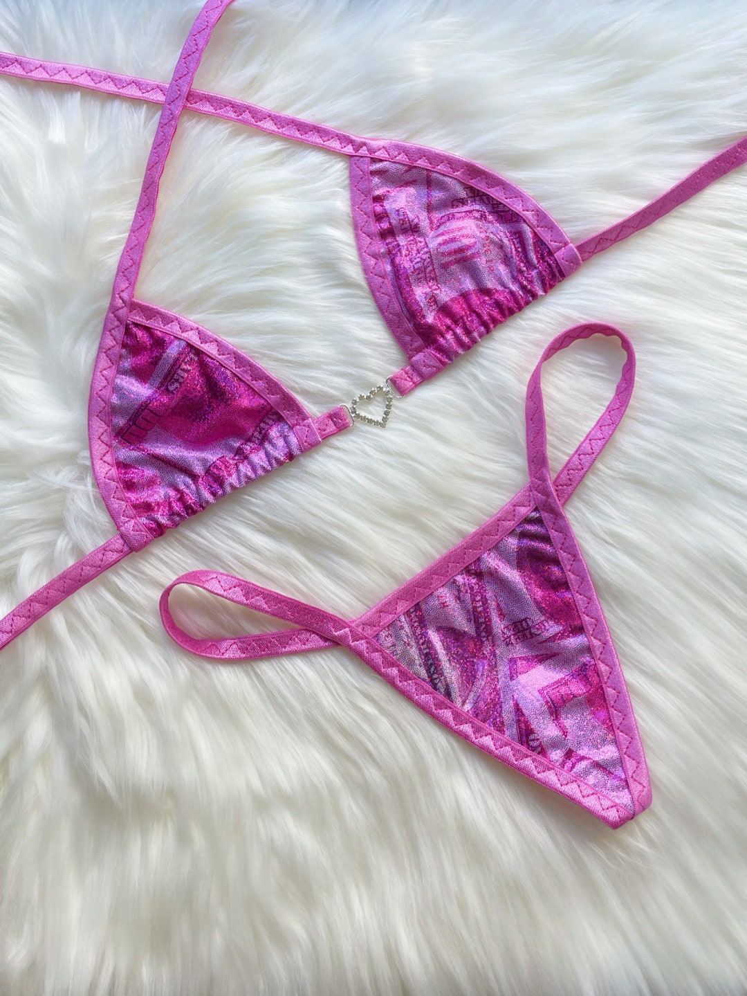 Pink Money Bikini Stripper Outfits Stripper Lingerie Teeny Tiny Bikini ...
