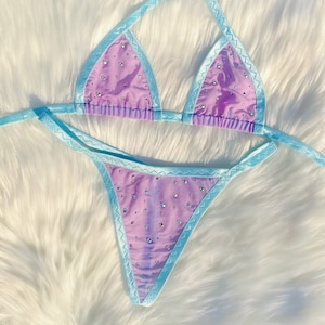 Purple Micro Bikini, Tiny Bikini, Sheer Bikini, Micro Extreme String ...