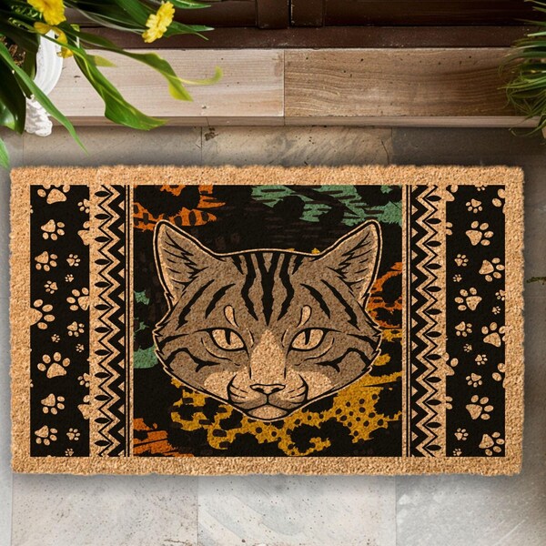 Cat Welcome Mat - Etsy