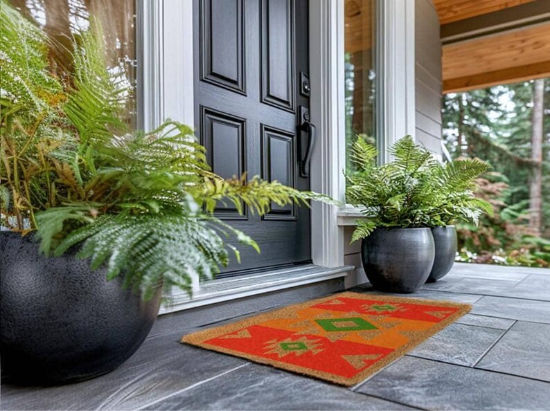 Boho Aztec Coir Doormat: Southwestern Home Decor - Etsy