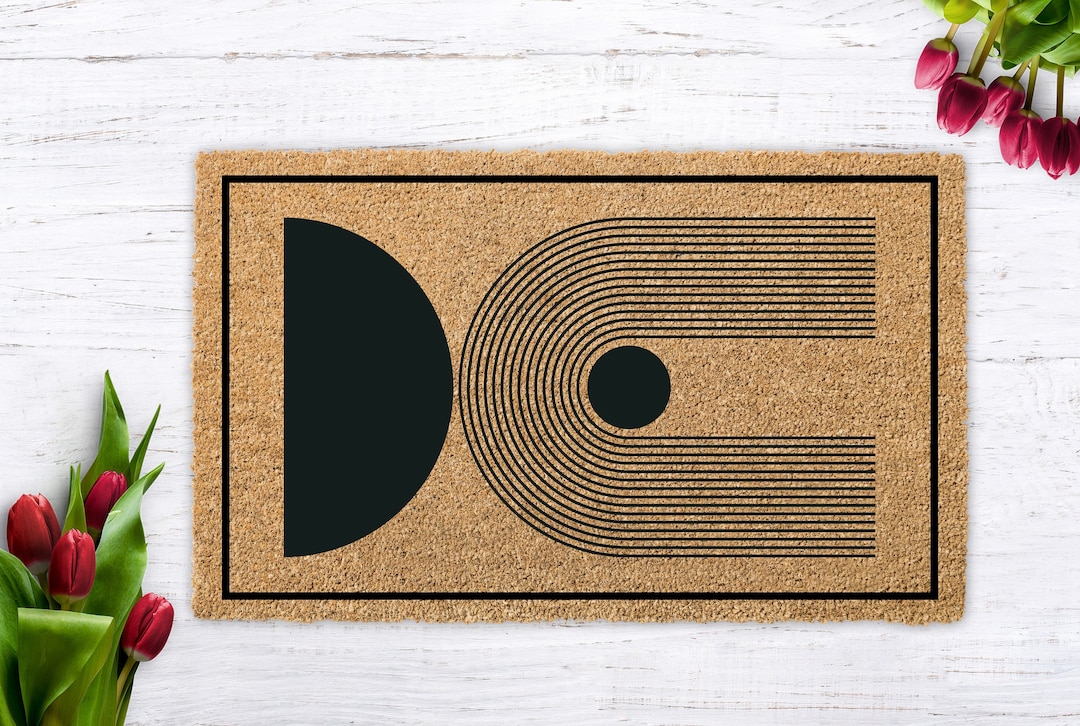 Doormat, Mid Century Modern, Minimalist Welcome Mat, Housewarming ...