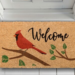 Cardinal Welcome Mat, Cardinal Gift, Cardinal Front Door Decor ...