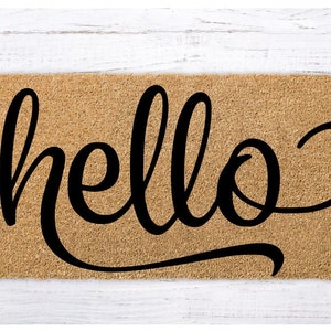 Hello Doormat, Hello Mat, Home Decor, Hello Welcome Mat, Housewarming ...