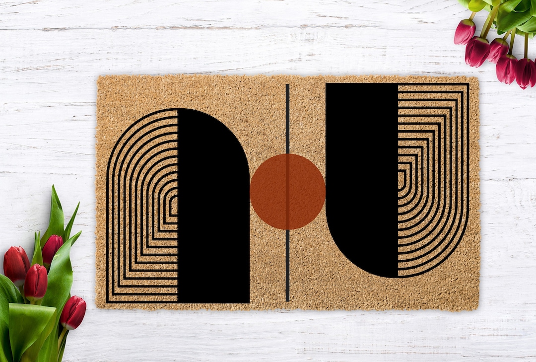 Mid Century Modern, Welcome Mat Mid Century Modern Art, Wedding Gift ...