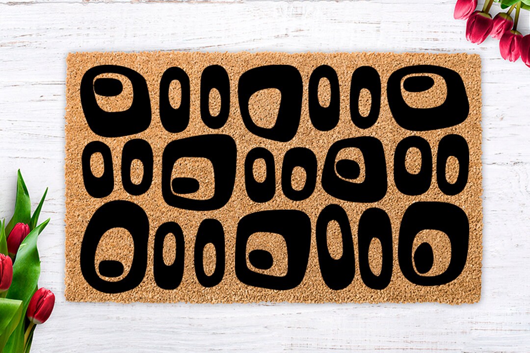 Modern Geometric Mat, Mid-century Modern Style Doormat, Housewarming ...