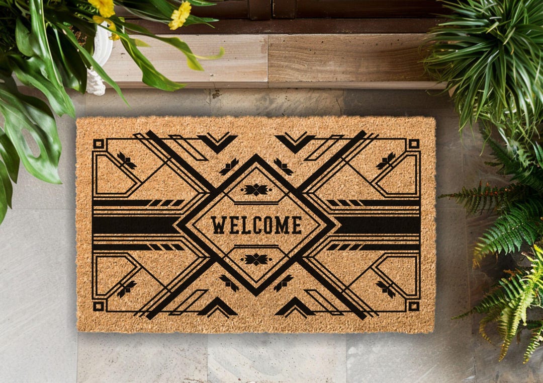 Art Deco Welcome Mat, Art Deco Geometric Doormat, Unique Doormat ...