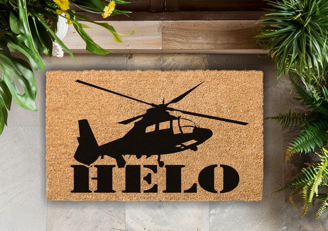 Helo Helicopter Doormat, Funny Welcome Mat, Housewarming Gift, Wedding ...