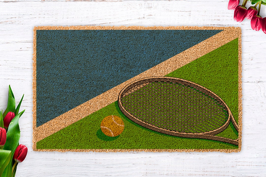 Tennis Court, Tennis Player Gift, Tennis Welcome Mat, Housewarming ...