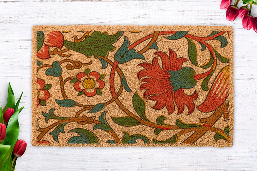 Flowers Decor Front Door, Welcome Mat, Housewarming Gift, New Home Rug ...