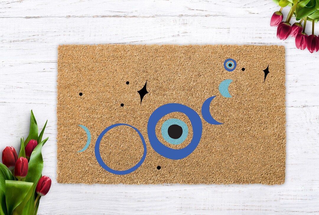 Evil Eye Moon Phases Doormat, Moon Phases Doormat, Evil Eye Doormat ...