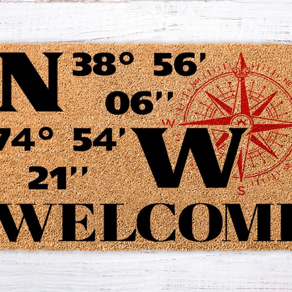 Outdoor Latitude and Longitude Mat - Etsy