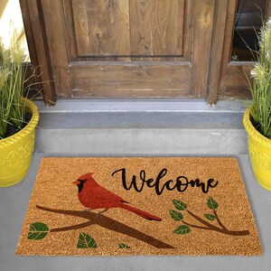 Cardinal Welcome Mat, Cardinal Gift, Cardinal Front Door Decor ...