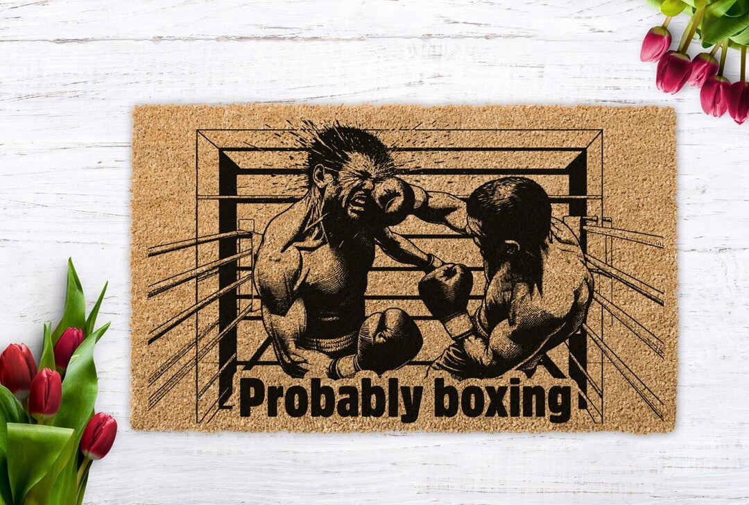 Boxing Gift, Probably Boxing Art Decor, Custom Boxing Mat, Probably ...
